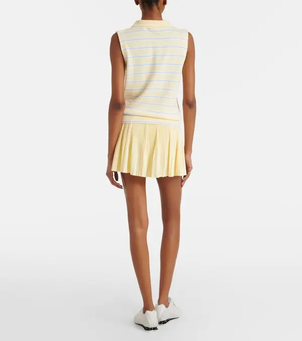 Varley Rue Striped Cotton-blend Sleeveless Polo Shirt - Yellow