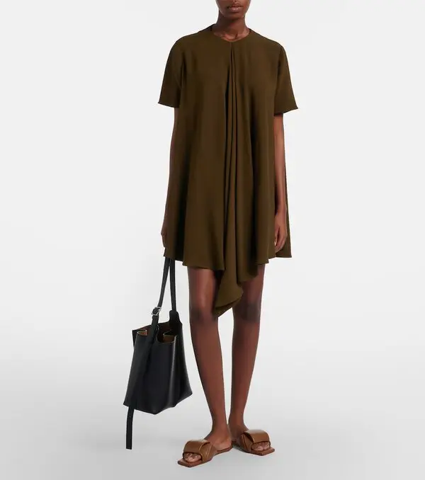 Loewe Origami Leather Slides - Brown