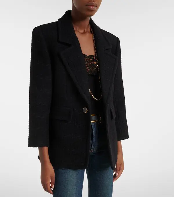 Saint Laurent Wool-blend Tweed Blazer