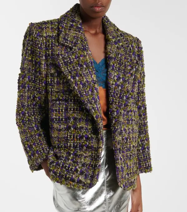 Saint Laurent Wool-blend Tweed Jacket - Multicoloured