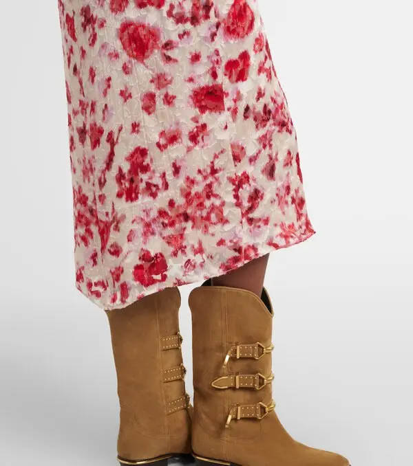 Isabel Marant Étoile Lindsay Floral Ruched Jacquard Midi Dress - Pink