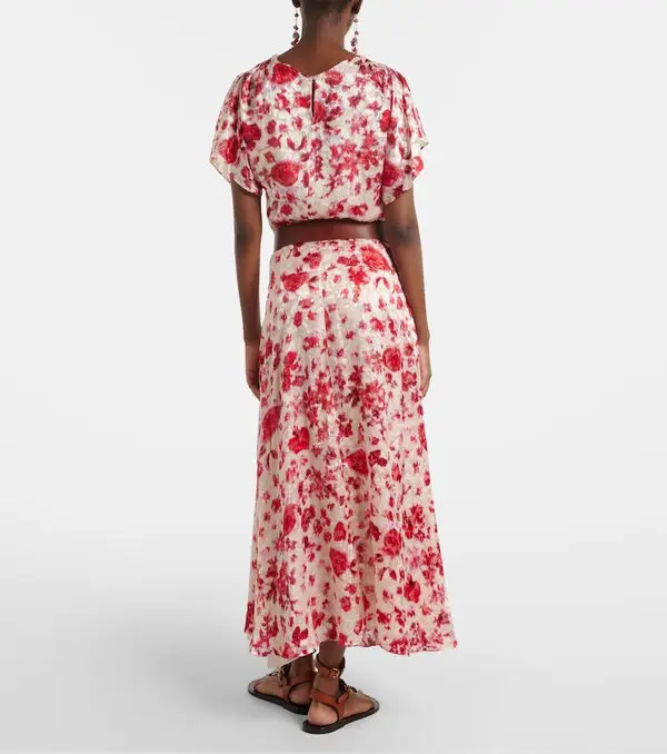 Isabel Marant Étoile Hilza Floral Jacquard Maxi Skirt - Pink