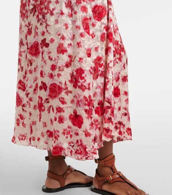 Isabel Marant Étoile Hilza Floral Jacquard Maxi Skirt - Pink