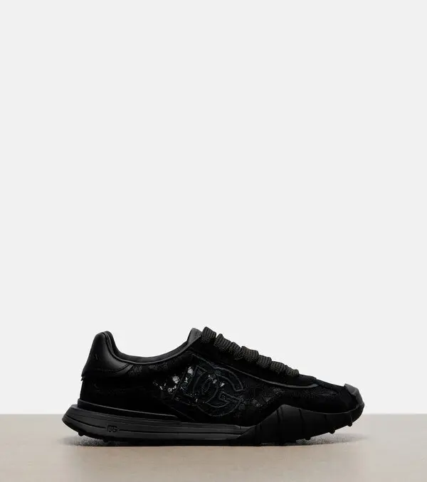 Dolce & Gabbana Leather-trimmed Lace-up Sneakers