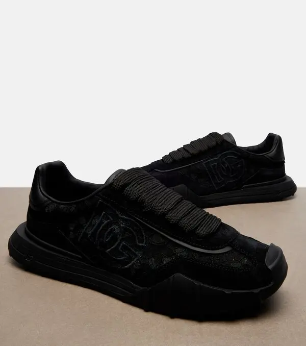 Dolce & Gabbana Leather-trimmed Lace-up Sneakers