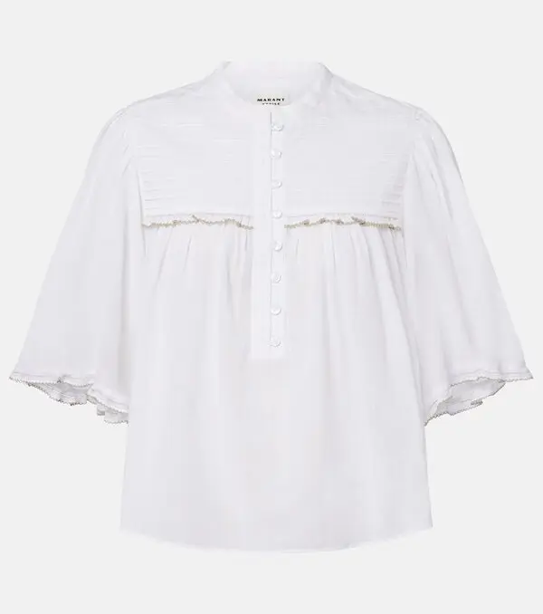 MARANT ETOILE Douna Cotton-blend Blouse - White