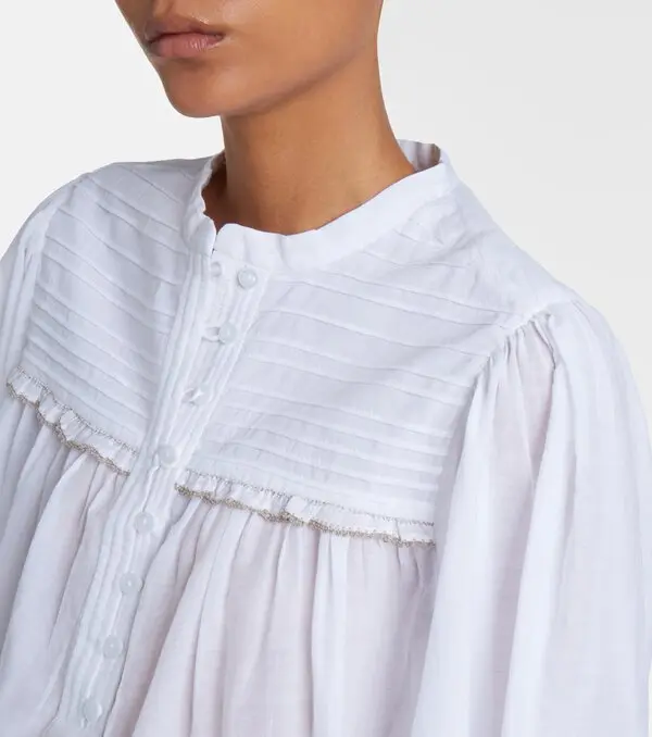 MARANT ETOILE Douna Cotton-blend Blouse - White