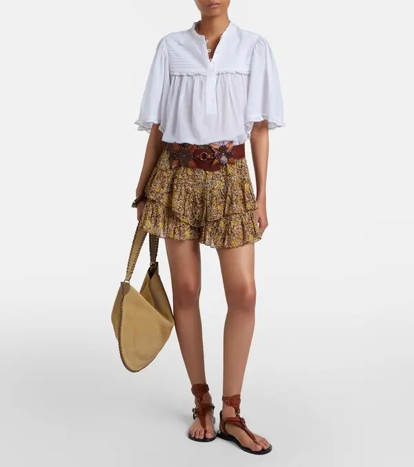 MARANT ETOILE Douna Cotton-blend Blouse - White