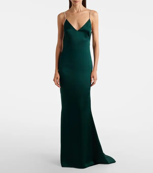 TOM FORD Crystal-embellished Satin Slip Gown