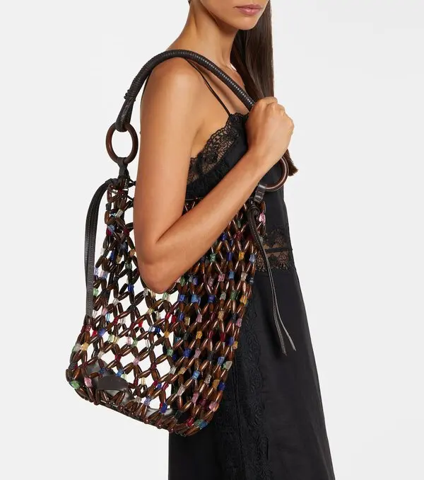 Staud Del Mar Beaded Shoulder Bag
