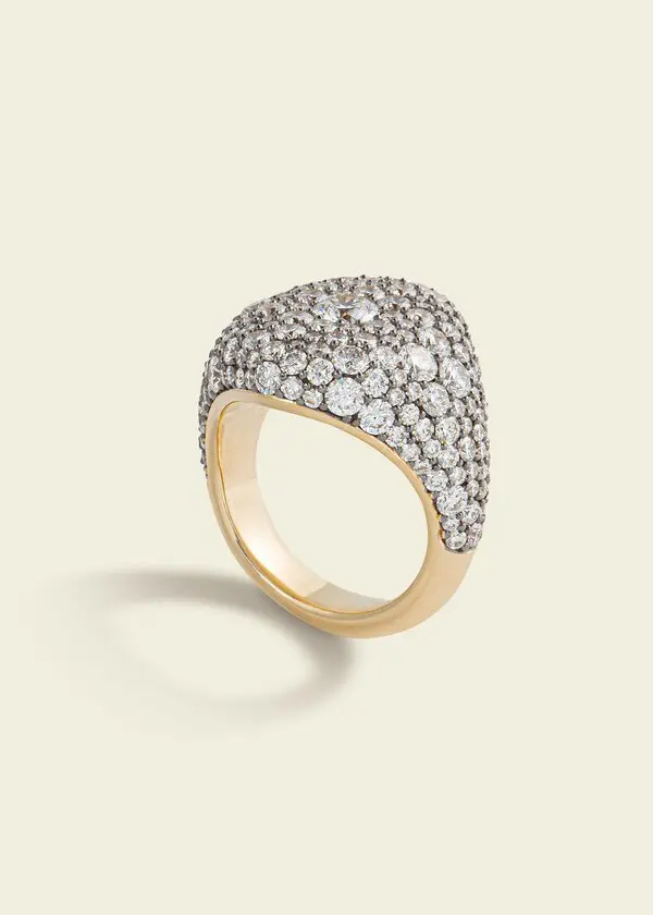 LUCY DELIUS Diamond Signet Ring - Yellow