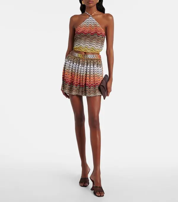 Missoni Wave Lame Miniskirt - Multicoloured