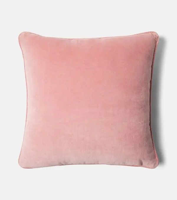 LES-OTTOMANS Embroidered Cotton Velvet Cushion