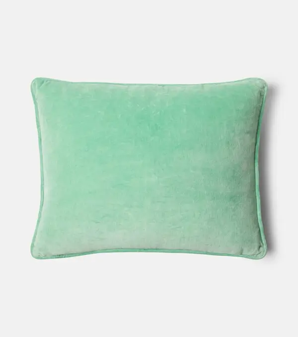 LES-OTTOMANS Embroidered Cotton Velvet Cushion