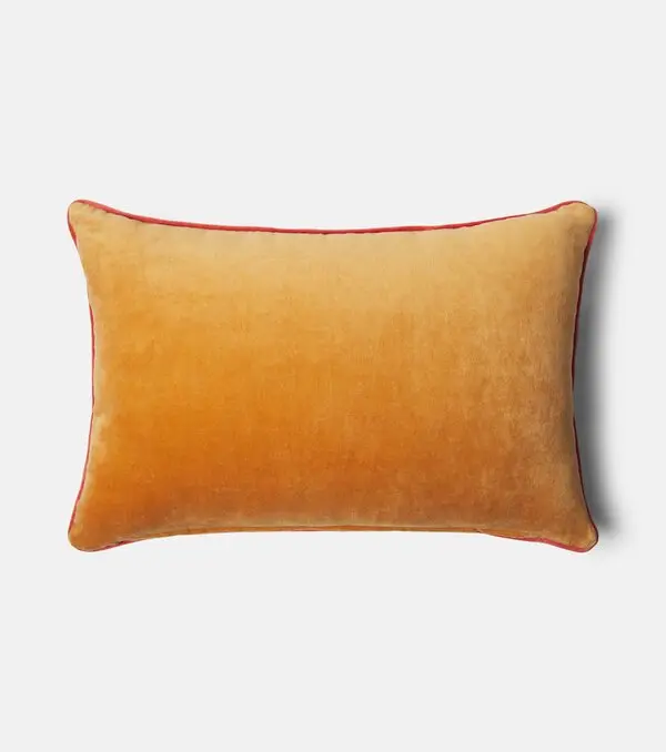LES-OTTOMANS Embroidered Cotton Velvet Cushion