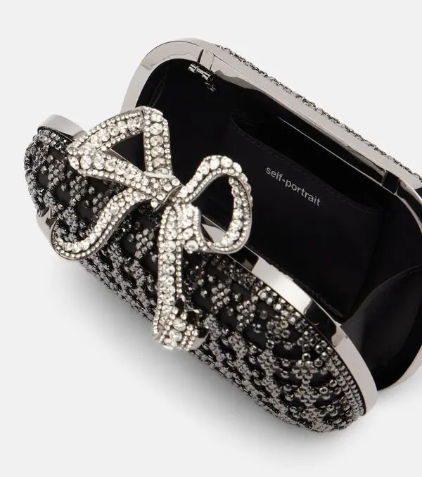 SELF-PORTRAIT Beaded Clutch With Bow Detail
