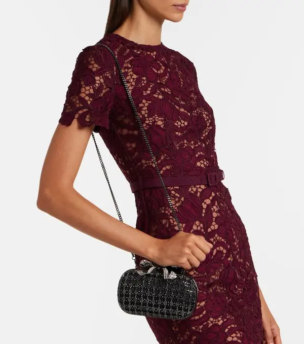 SELF-PORTRAIT Beaded Clutch With Bow Detail