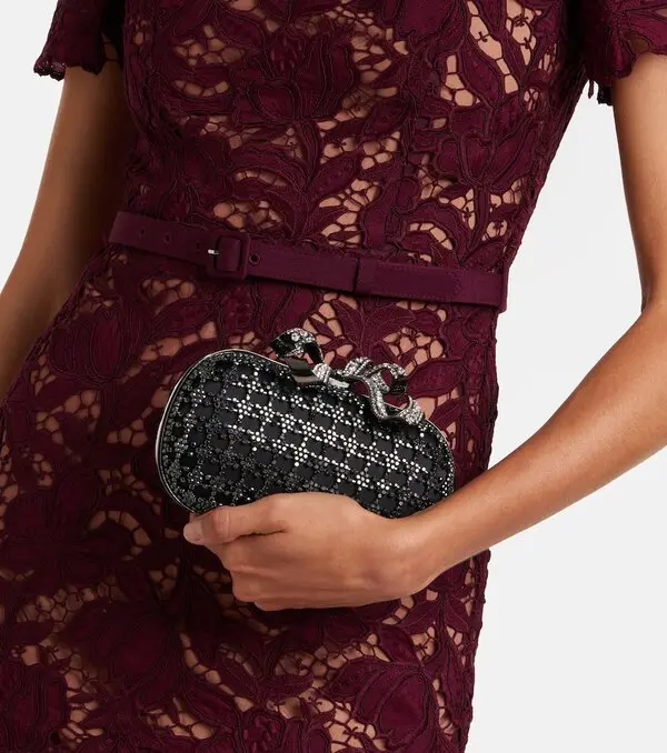 SELF-PORTRAIT Beaded Clutch With Bow Detail