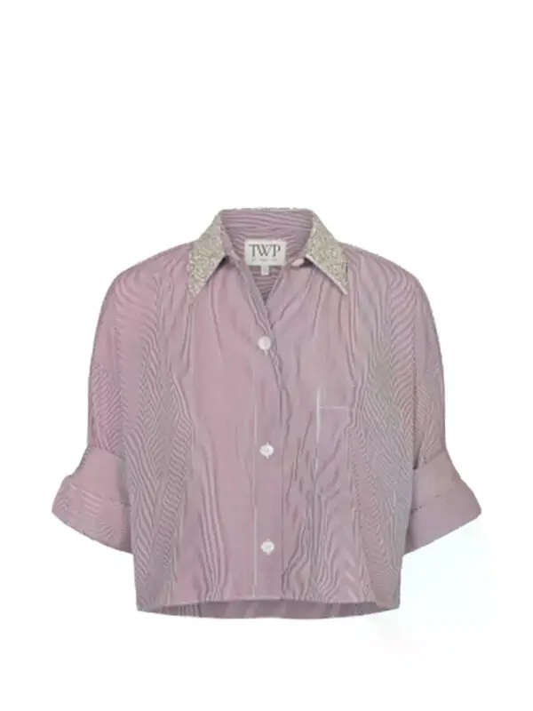 TWP Striped Shirt With Crystal Embellishments