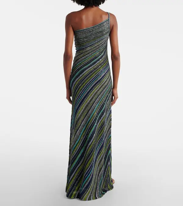 Missoni One-shoulder Sequined Maxi Dress