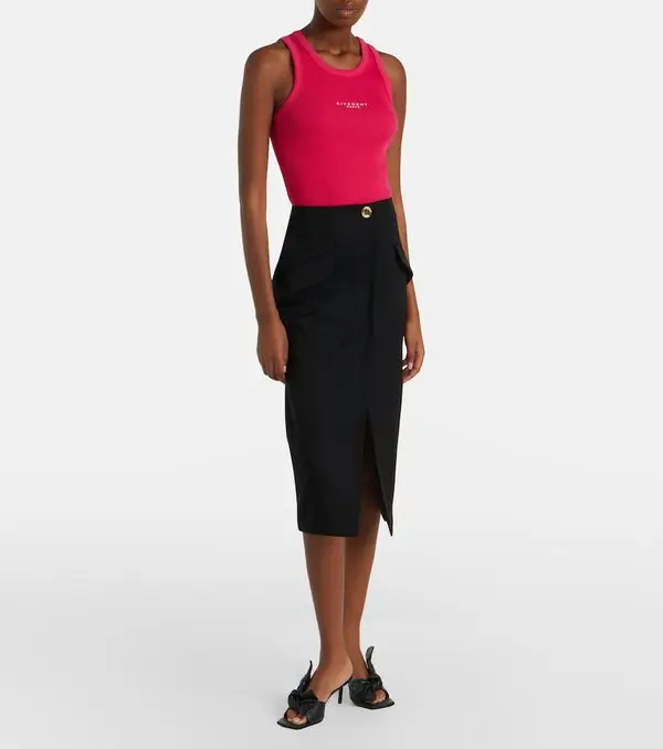 Givenchy Logo Ribbed Cotton Tank Top - Pink