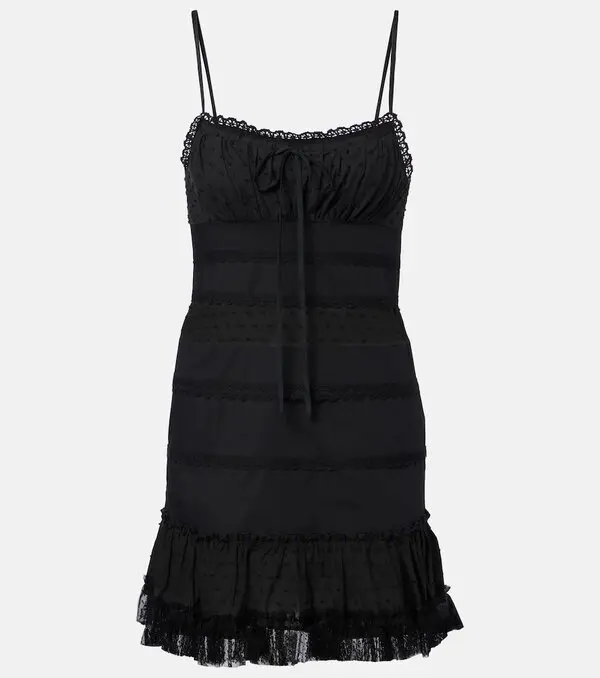 Staud Halie Ruffled Cotton-blend Poplin Minidress