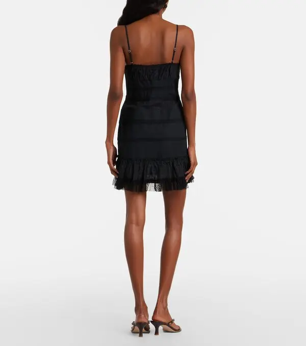 Staud Halie Ruffled Cotton-blend Poplin Minidress