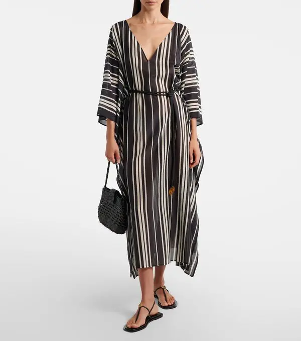 Tory Burch Striped Cotton And Silk Kaftan