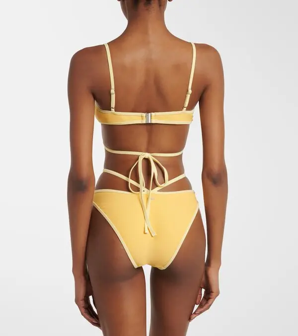 Simkhai Harlen Bikini Top In Buttercream Multi - Yellow