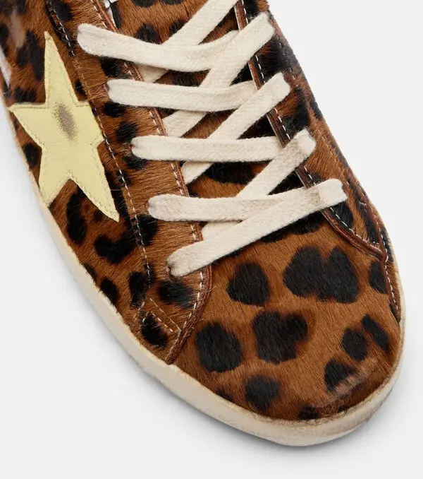 GOLDEN GOOSE Super-star Leopard-print Calf Hair Sneakers - Brown