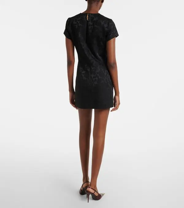 Saint Laurent Devoré Floral Cotton-blend Minidress