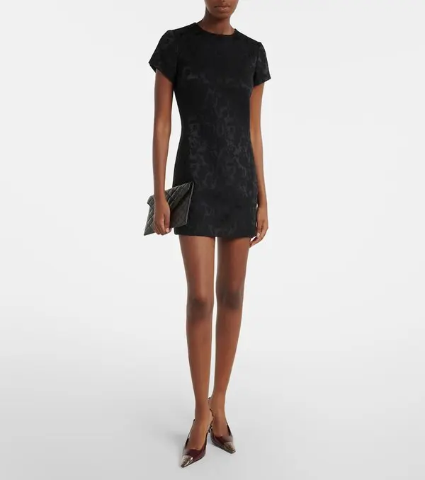 Saint Laurent Devoré Floral Cotton-blend Minidress