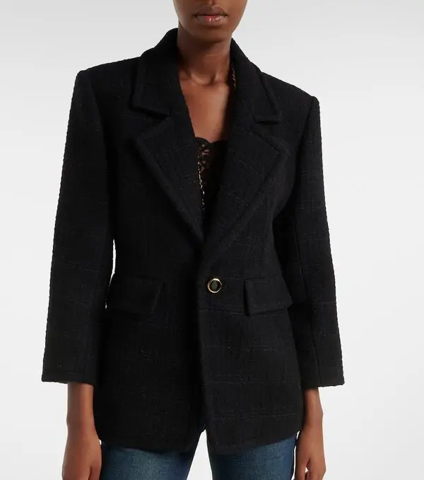Saint Laurent Wool-blend Tweed Blazer