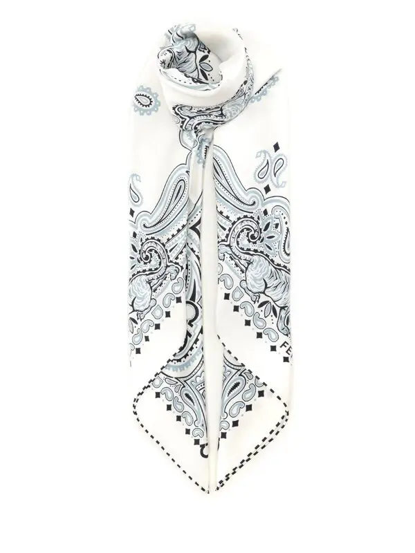 FERRAGAMO Arabesque Print Scarf - Blue