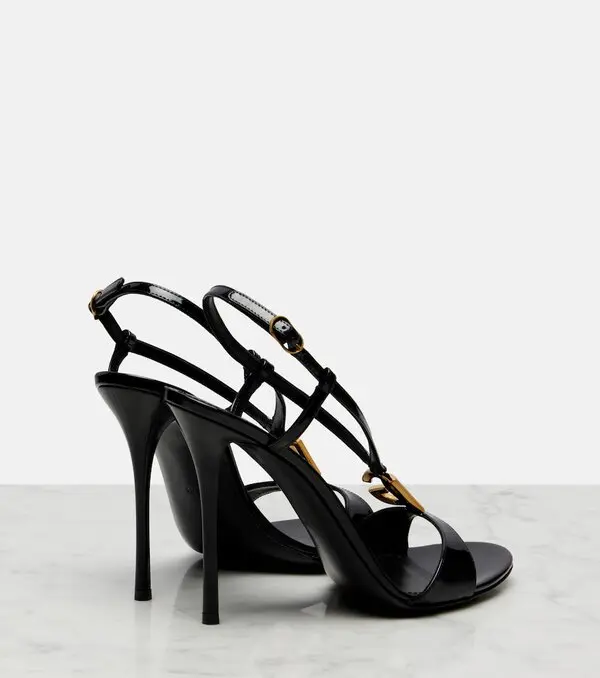 Dolce & Gabbana Dg Patent Leather Slingback Sandals
