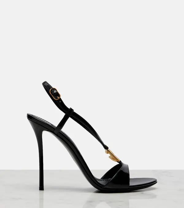 Dolce & Gabbana Dg Patent Leather Slingback Sandals