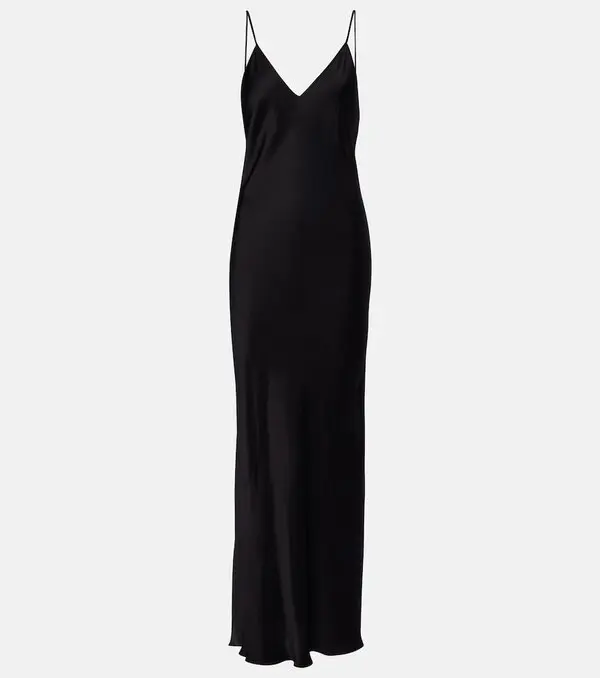 Isabel Marant Étoile Nevana Satin Maxi Dress - Black