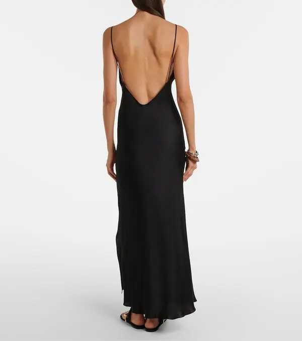 Isabel Marant Étoile Nevana Satin Maxi Dress - Black