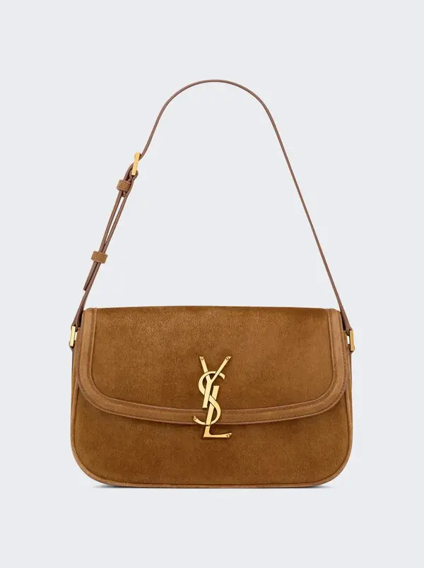 Saint Laurent Solferino Small Suede Bag - Brown