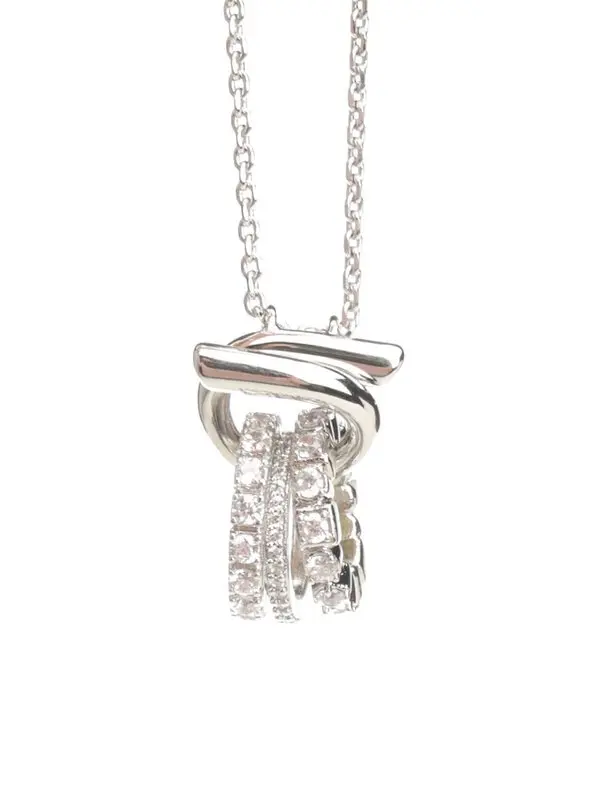 FERRAGAMO Gancino Brass And Crystal Pendant Necklace