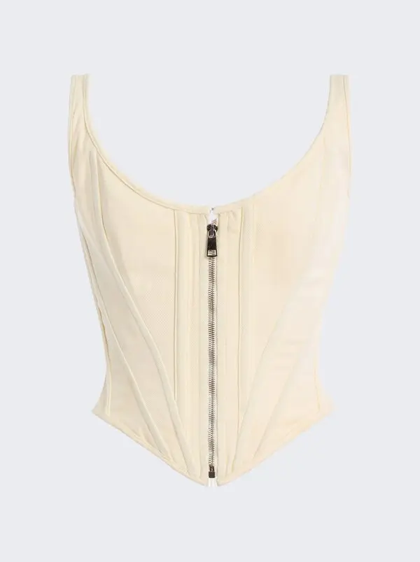 WIEDERHOEFT Zip-front Corset Top - Cream