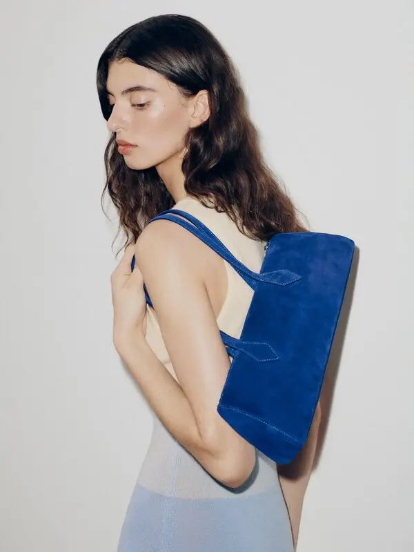 REFORMATION Sofia East West Shoulder Bag - Blue