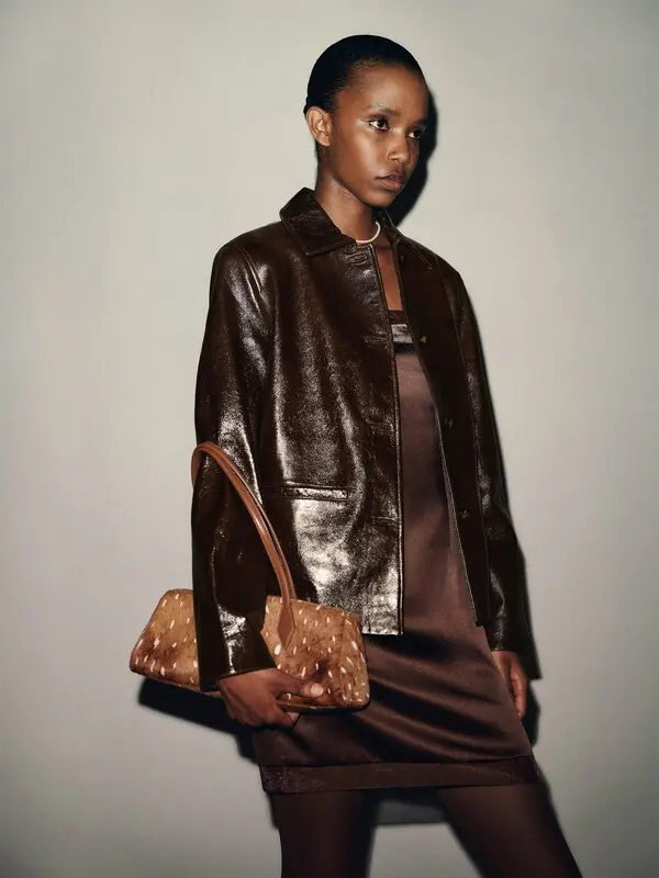 REFORMATION Sofia East West Shoulder Bag - Brown