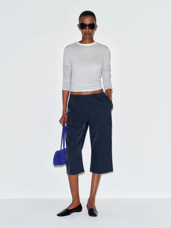 REFORMATION Arlette Cropped Pant - Blue