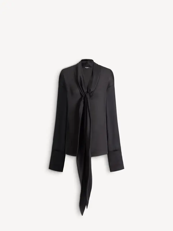 Balmain Silk Shirt With Tie Collar