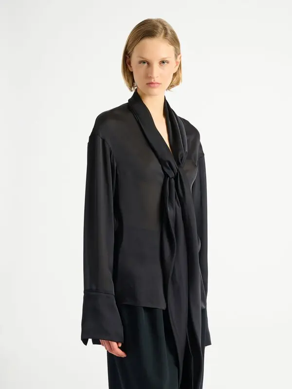 Balmain Silk Shirt With Tie Collar