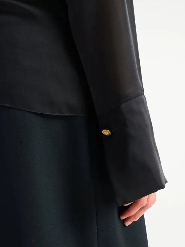 Balmain Silk Shirt With Tie Collar