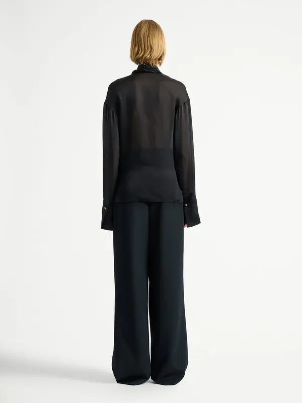 Balmain Silk Shirt With Tie Collar