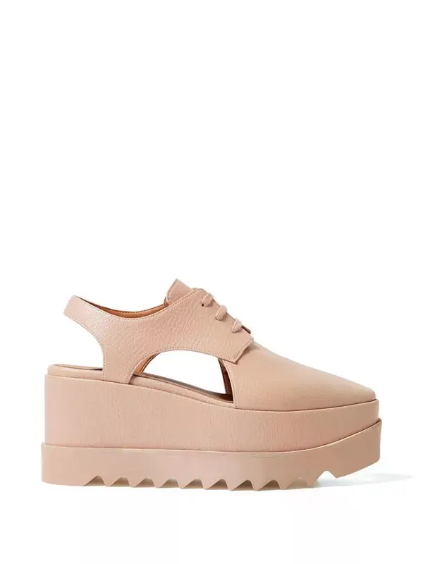 Stella McCartney Elyse Cut-out Wedge Derby Shoes - Pink