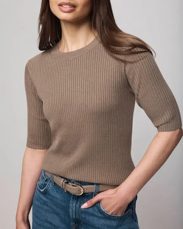 Splendid Georgie Cashblend Elbow Sleeve Sweater - Black